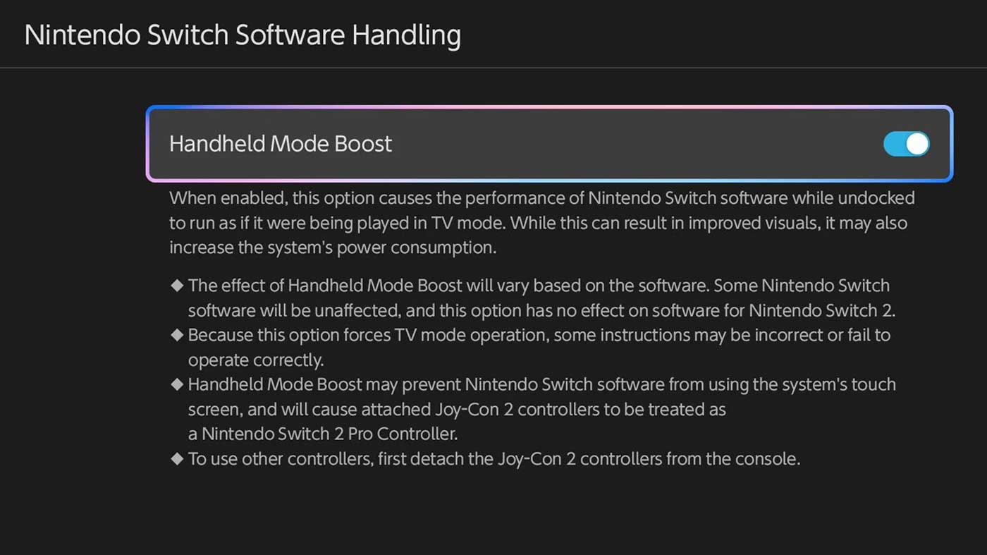 Nintendo Switch 2 อัปเดตใหญ่ เพิ่มโหมด Handheld Boost ยกระดับเกมเก่าให้ ...